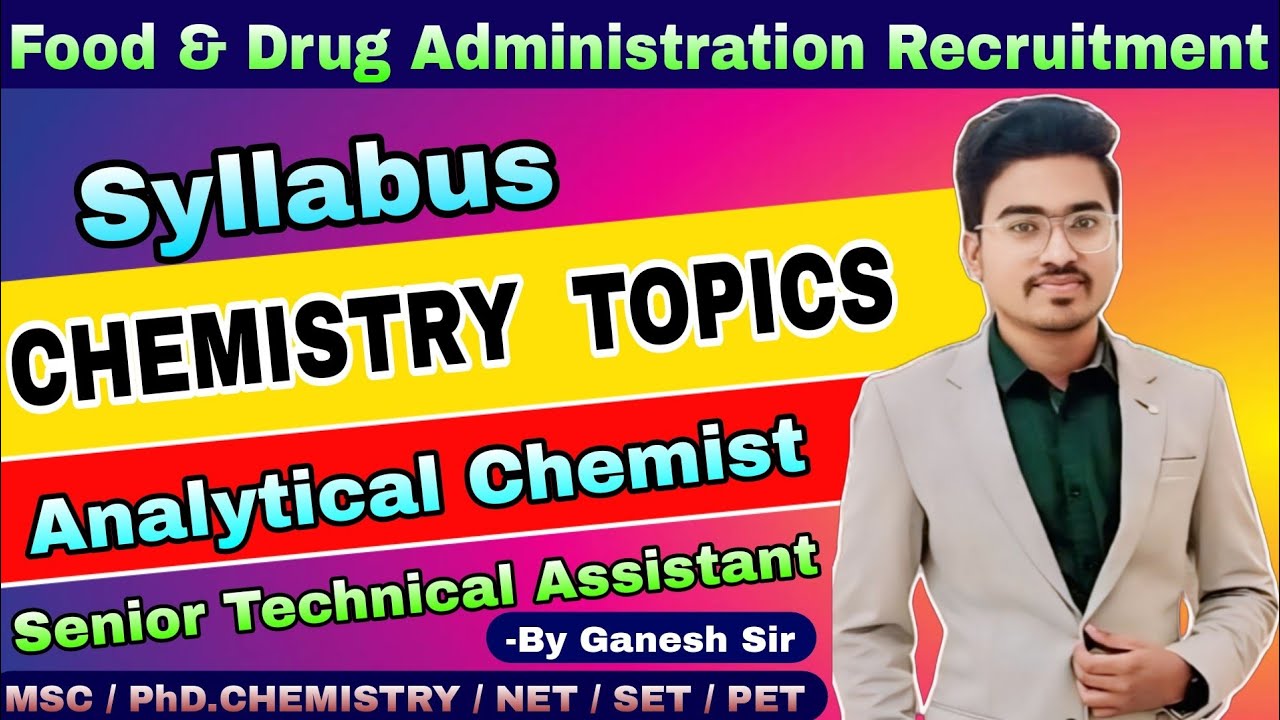 FDA SYLLABUS | FDA CHEMISTRY | FDA BHARTI 2024 | FOOD AND DRUGS ...