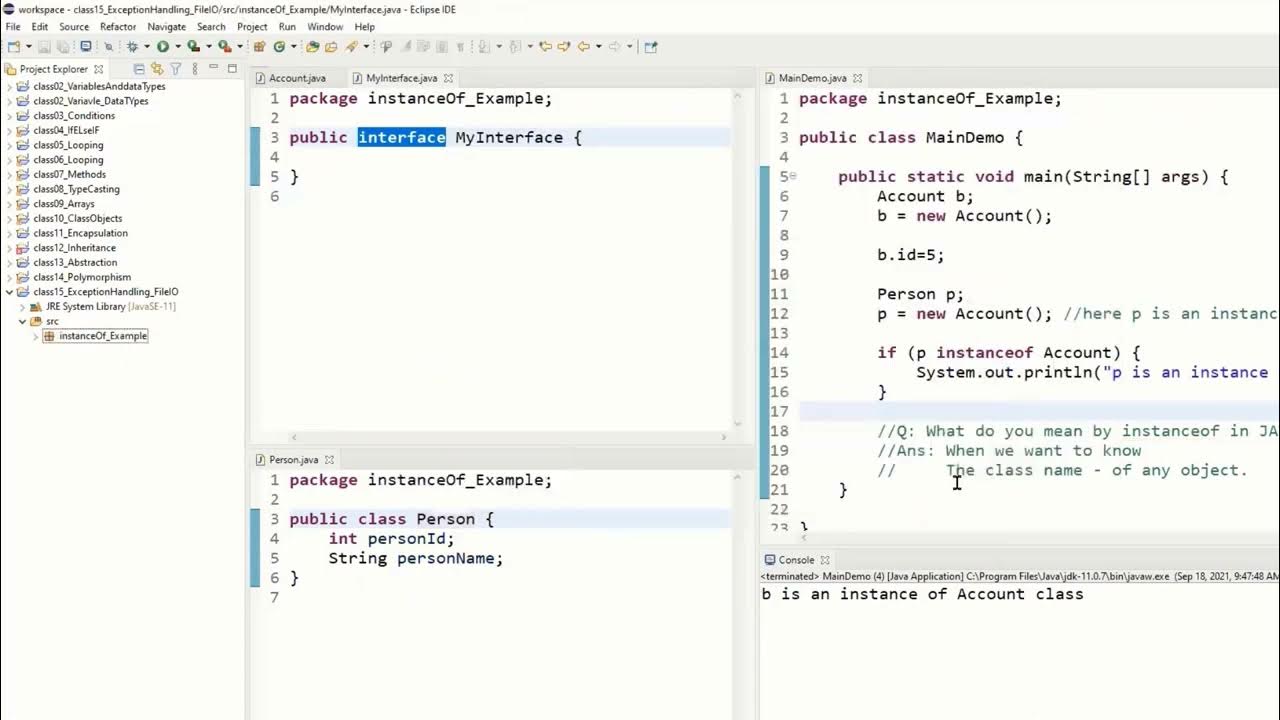 Class 15 Part 1 of 2 InstanceOf Final - YouTube
