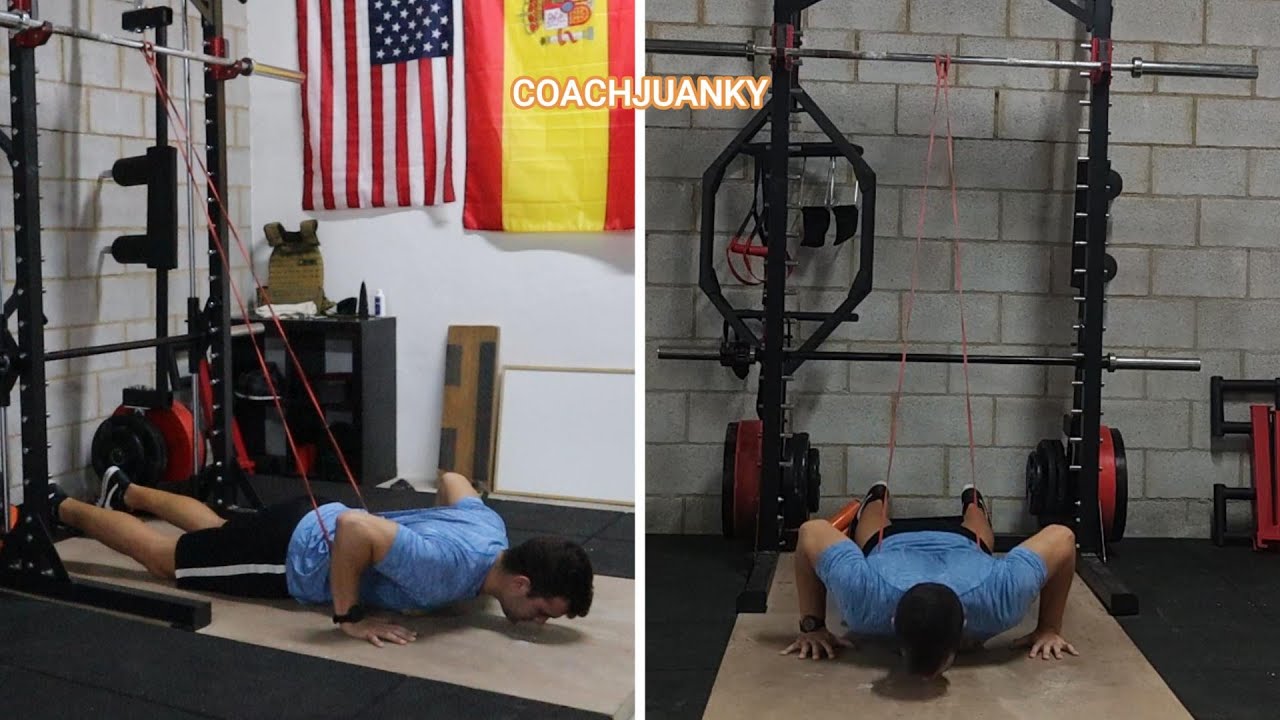 BAND ASSISTED KNEE PUSH UPS(VERTICAL BAND)/FLEXIONES DE RODILLAS ...