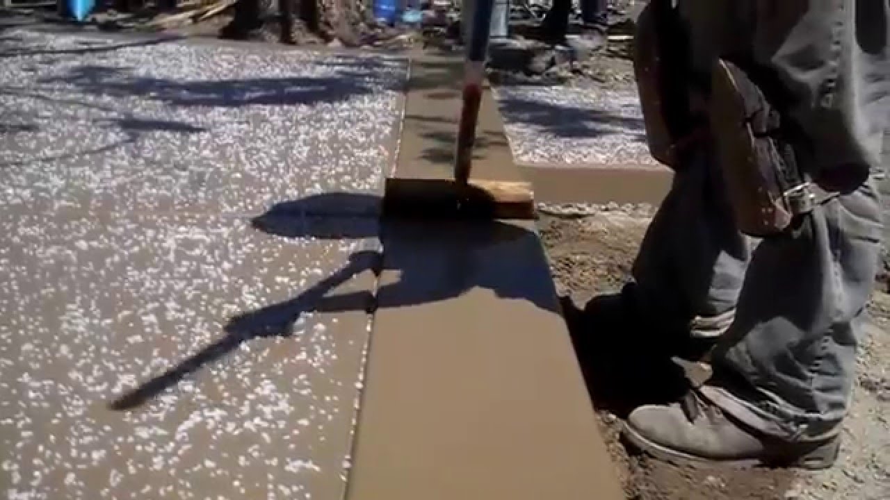 Veterans concrete,...salt finish border - YouTube