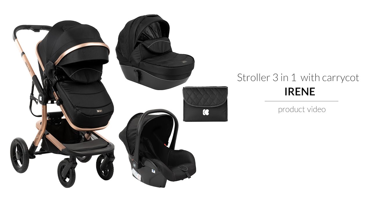 KikkaBoo | Baby stroller IRENE 3 in 1 with carrycot - YouTube