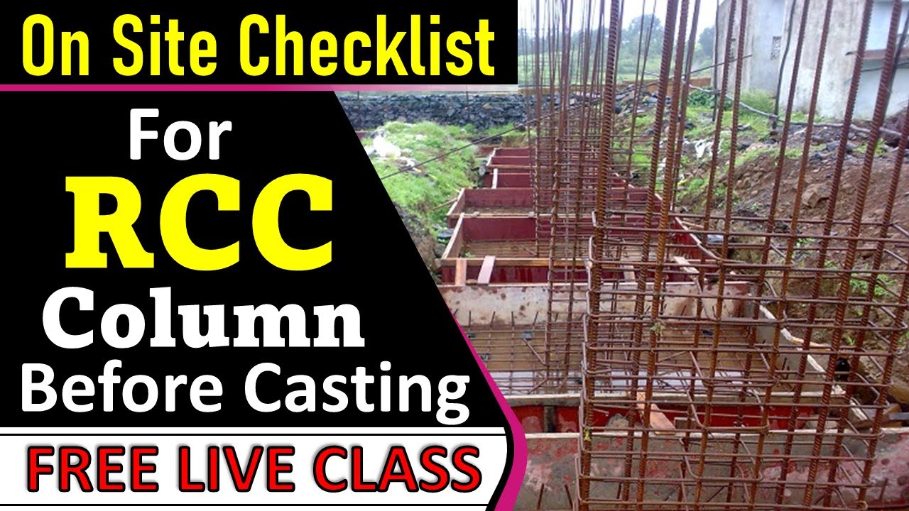 Live Class | Checklist of Column before Concreting | Important Point to ...