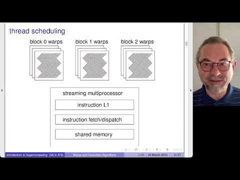 Warps and Reduction Algorithms: minimizing thread divergence for better performing kernels - YouTube