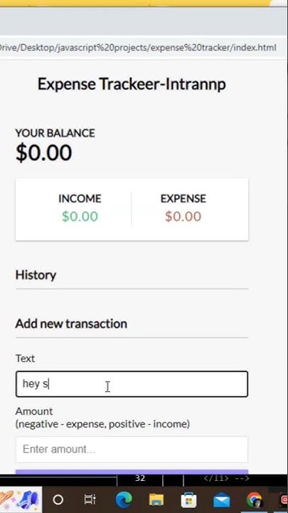 Expense Tracker Using Html Css And Javascript Coding Status Shorts Coding Javascript Youtube