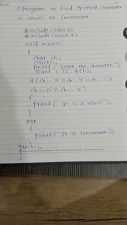 c program to check whether input character is vowel or consonant # supriya coding#clanguage ...