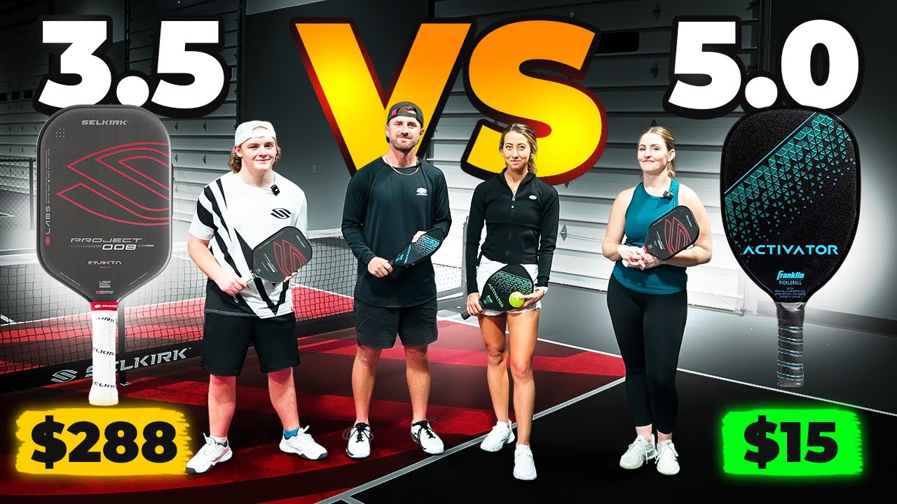 Paddle or Player? 5.0 Players With Wooden Pickleball Paddles vs. 3.5 ...
