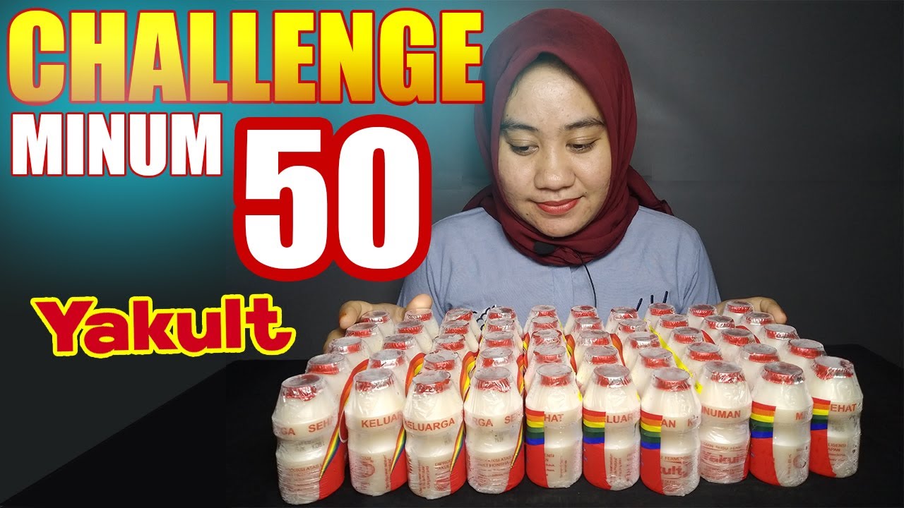 CHALLENGE MINUM 50 BOTOL YAKULT!! BISA HABIS ?? - YouTube