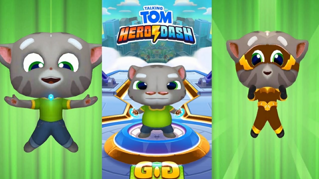 TALKING TOM HERO DASH -- CHOCOLATE HERO TOM RUNNING IN CLASSIC MIRROR ...