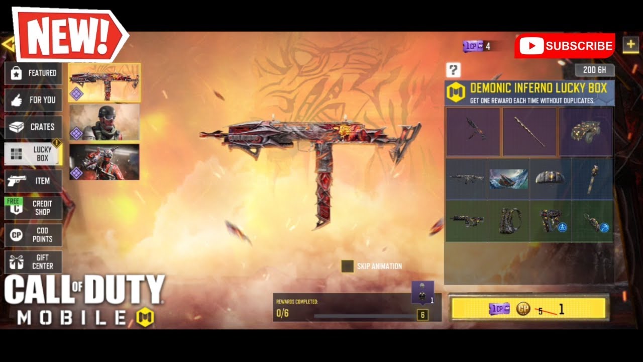 New Demoniac Inferno Lucky Box CODM | QXR Demonic Dungeon COD Mobile ...