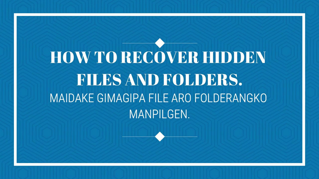 HOW TO RECOVER HIDDEN FILES YouTube how-to-recover-hidden-files-youtube
