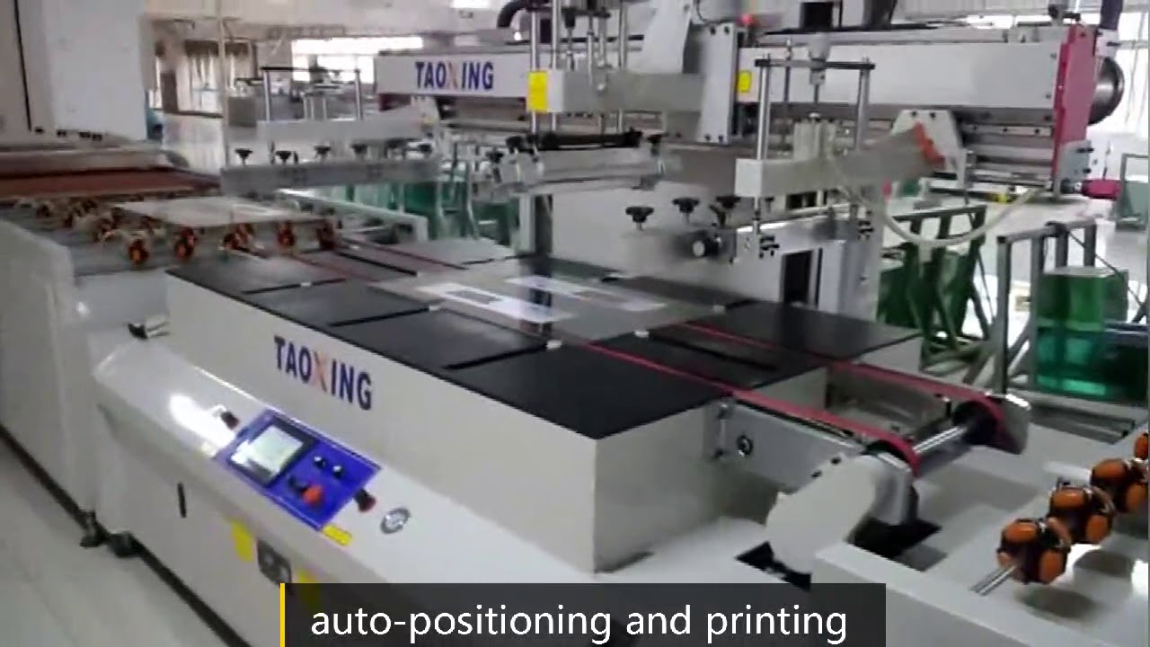 China DIY fully auto glass panel screen printing machine - YouTube