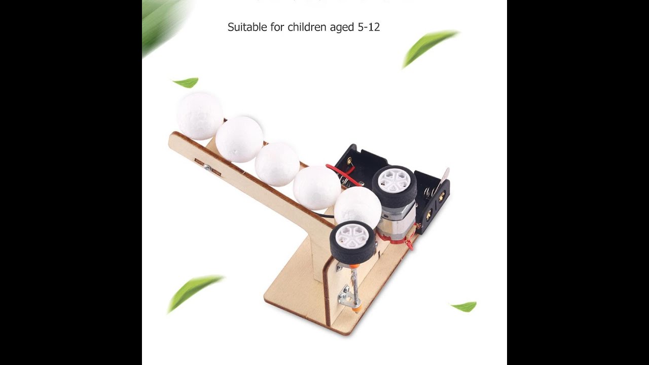 DIY Science Experiment STEM Model Kit Wooden Electric Ball Pitching ...