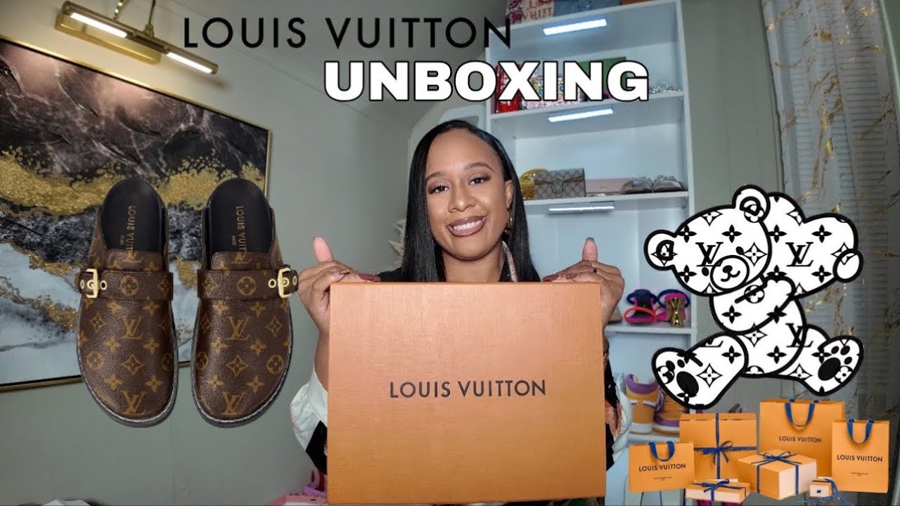LOUIS VUITTON UNBOXING | LV COSY FLAT COMFORT CLOGS - YouTube
