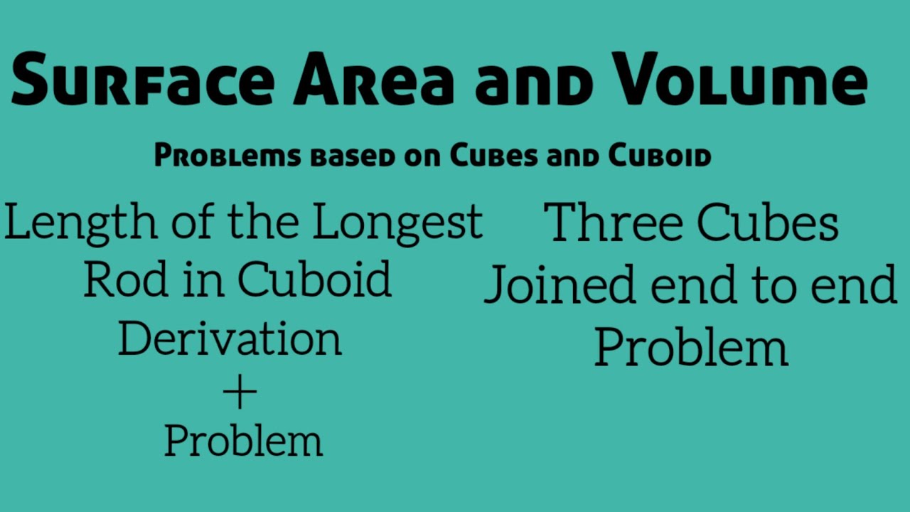 Length of the Longest Rod in Cuboid Formula derivation ;Three Cubes of ...