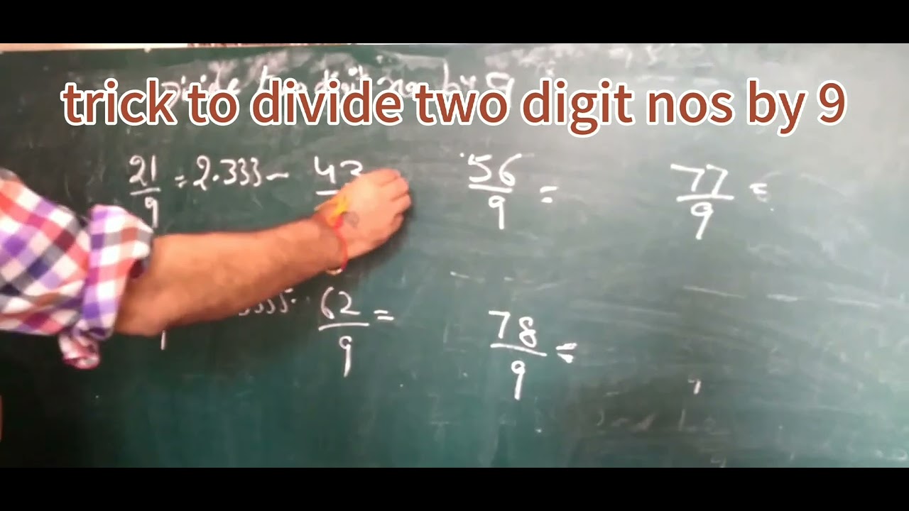 trick to divide two digit no. by 9 - YouTube