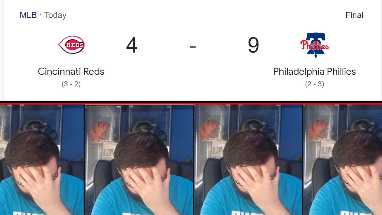 CINCINNATI REDS FAN REACTS TO THE REDS LOSING TO THE PHILLIES 9-4 ...