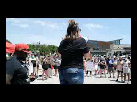 Stephanie Doss speaks at the Parkville March for Unity June 14, 2020 ...