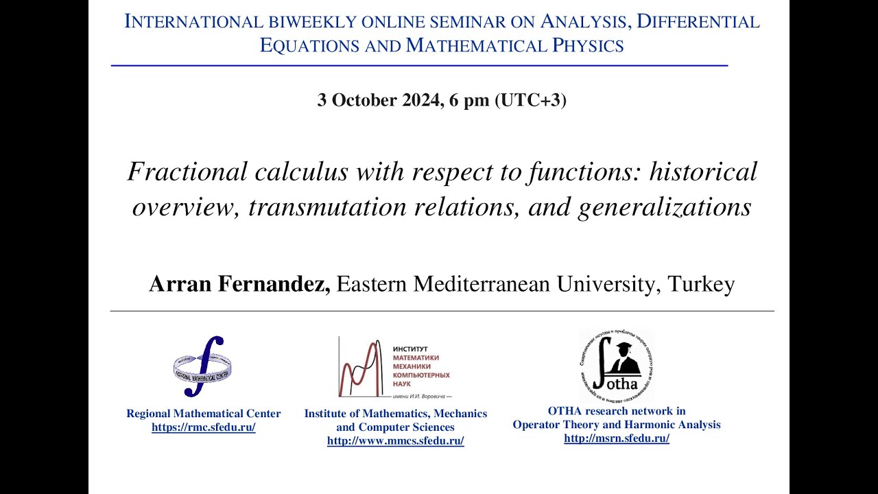 Seminar on Analysis, Differential Equations and Mathematical Physics ...