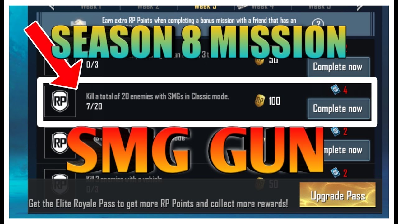 SMG IN PUBG||SMG GUN IN PUBG||SEASON 8 MISSION - YouTube