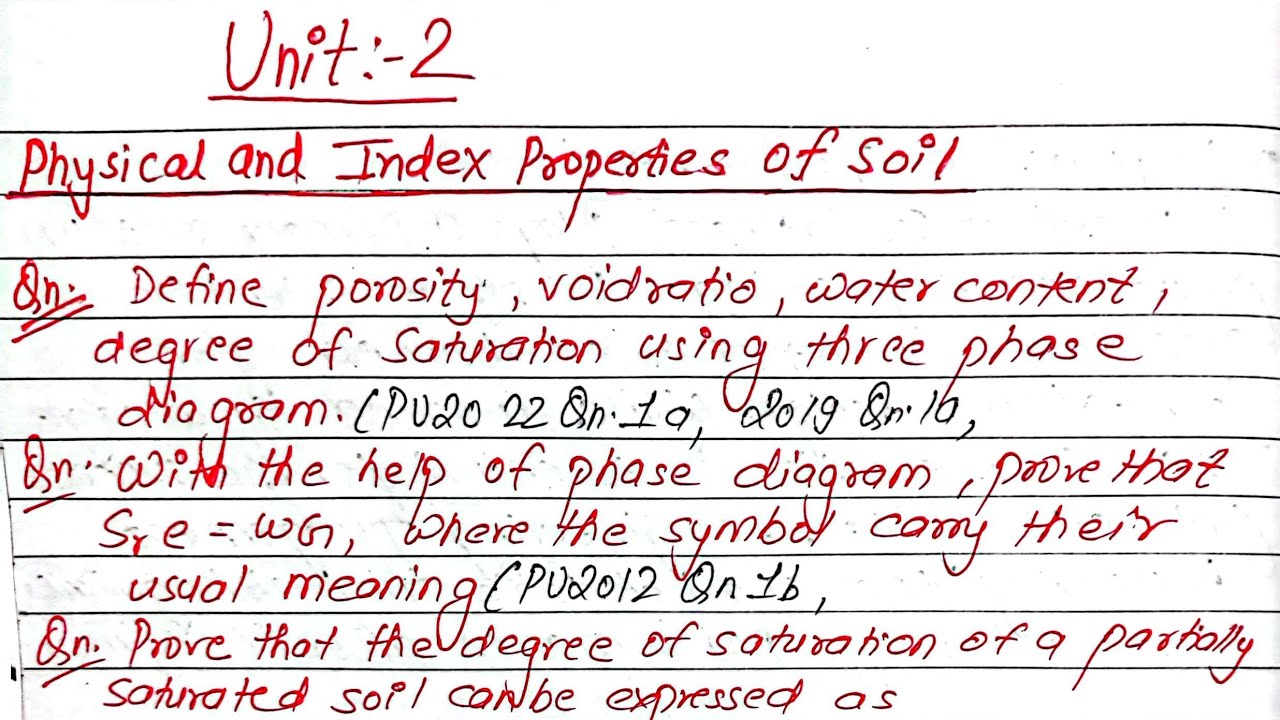 Unit:2 | Physical & Index Properties of Soil | Soil Mechanics ...