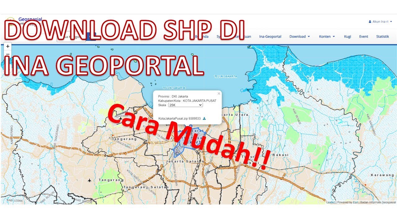 Mudah | Tutorial Download SHP di Ina Geoportal #tutorial #shapefile #2torprak - YouTube