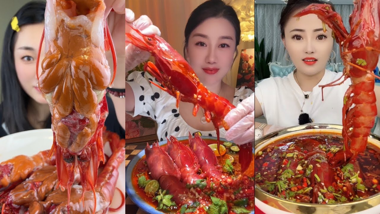 Spicy Red Devil Shrimp Mukbang, ASMR, Eating Show #food #prawns #shrimp ...
