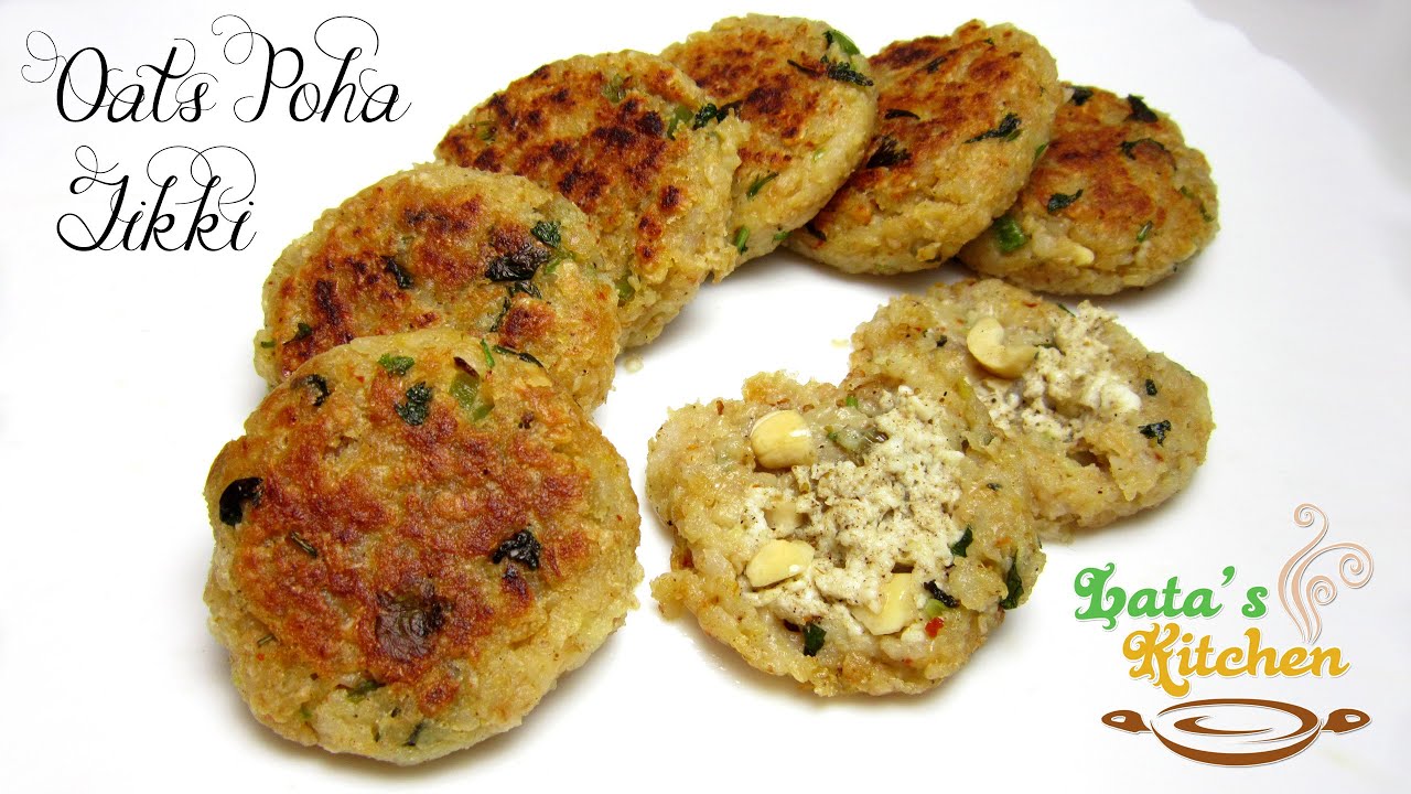 Oats & Poha Tikki Recipe - Indian Patties Recipe in Hindi with English ...