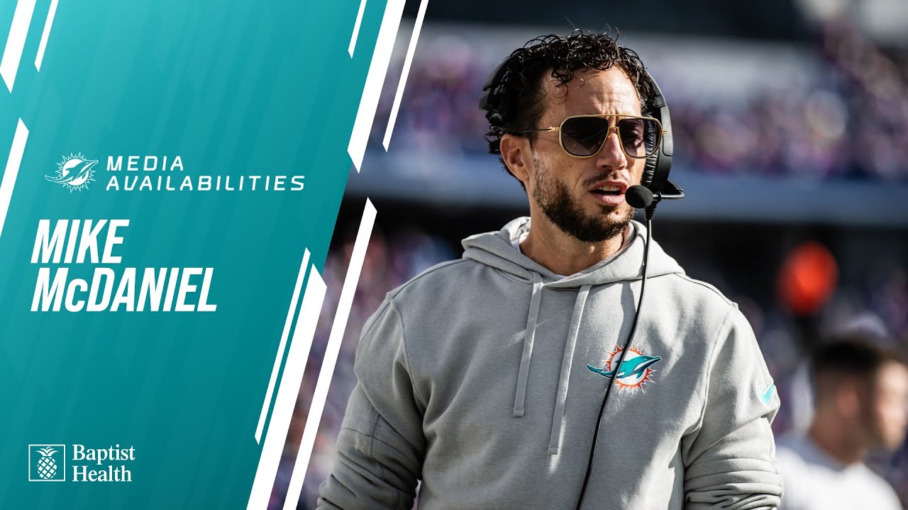 Coach Mike McDaniel meets with the media | Miami Dolphins - YouTube