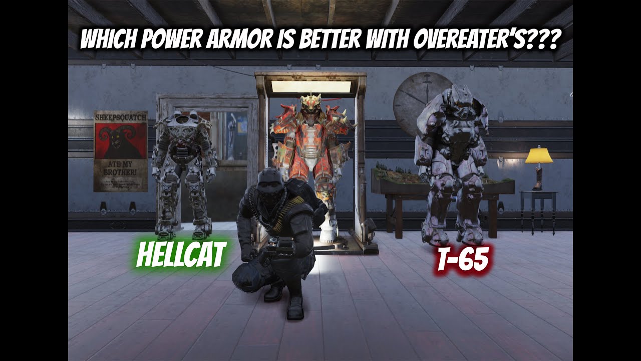 Fallout 76: Final Verdict T-65 vs Hellcat PA with Overeater's!!! (check ...