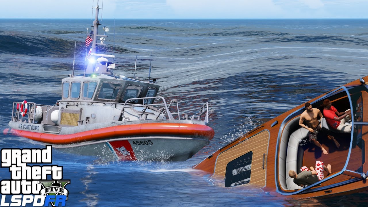 GTA 5 LSPDFR Coastal Callouts | USCG Response Boat Medium | Pursuit ...