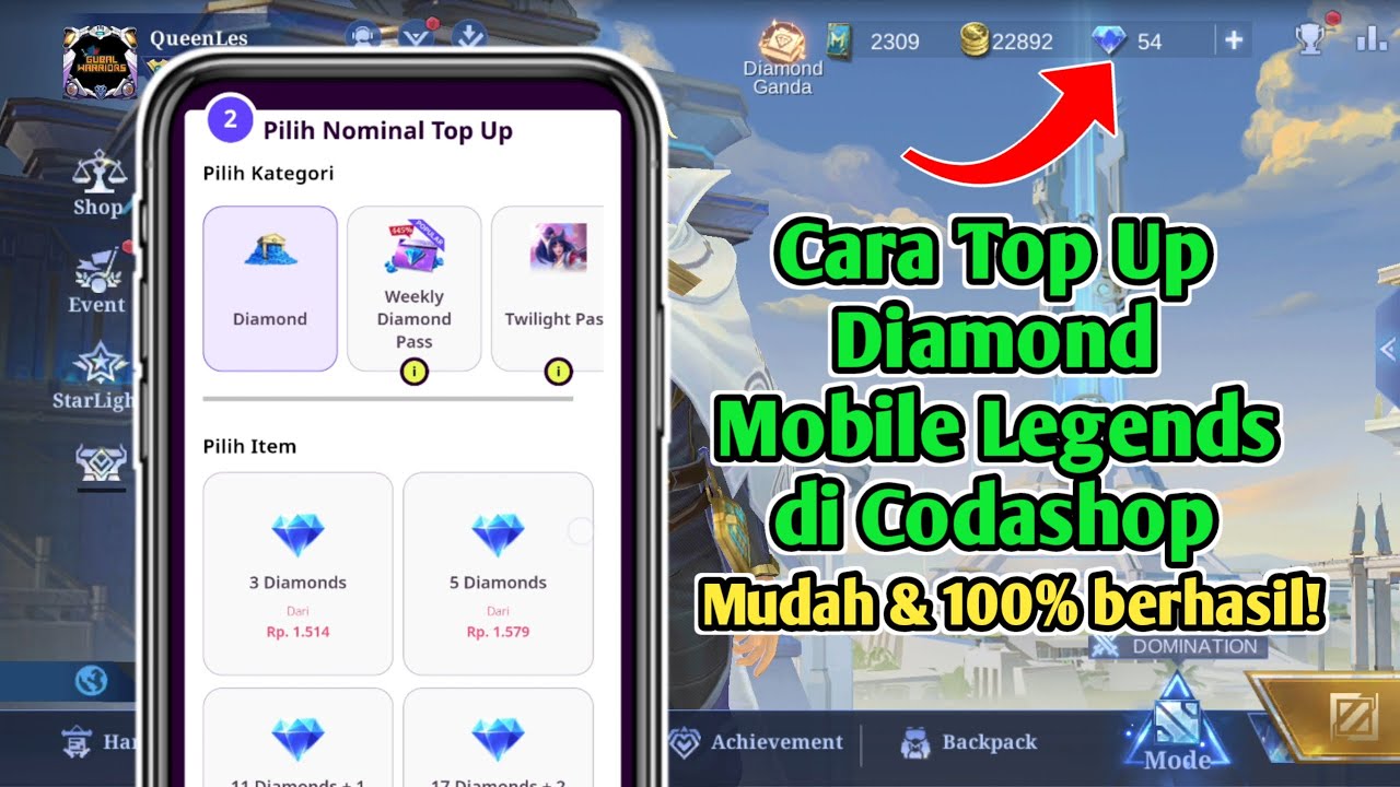 Cara Top Up Diamond Mobile Legends di Codashop Terbaru 2023 - YouTube