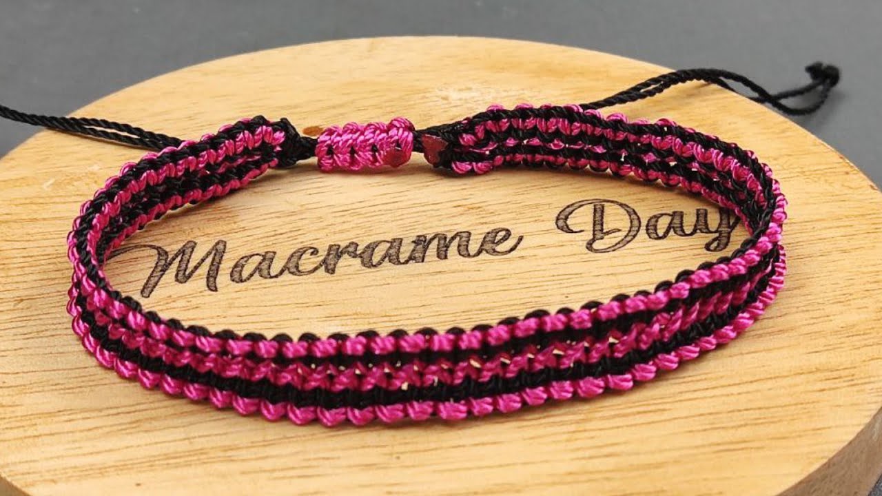 How To Make Macrame Bracelet Square Knot Variation | Macrame Bracelet Tutorial - YouTube