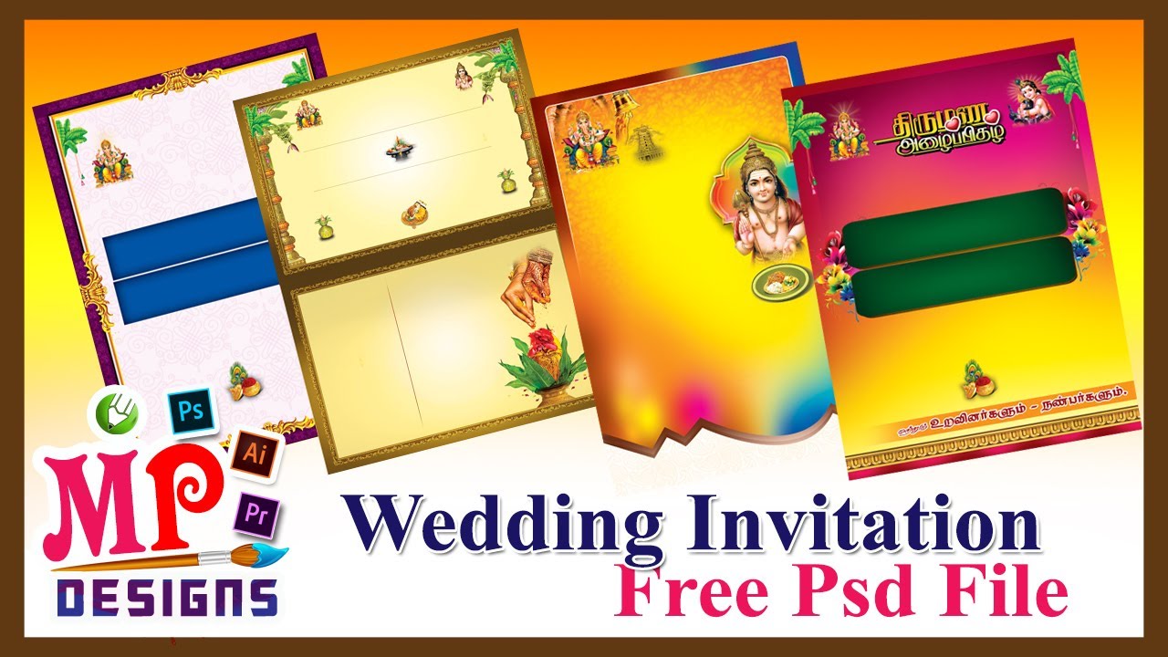Wedding card psd collection | Free psd file | Mp Designs - YouTube