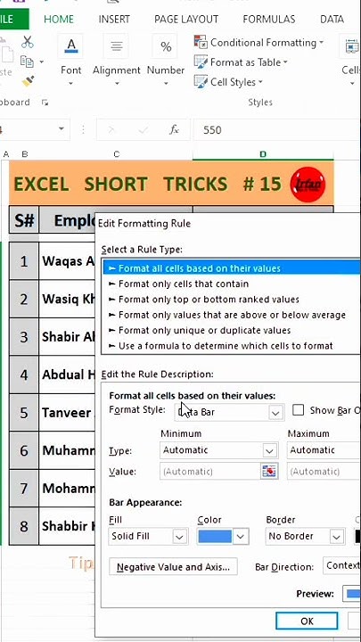 How To Show Progress Bar In Excel Using Conditional Formatting Irfansbe Exceltutorial Youtube
