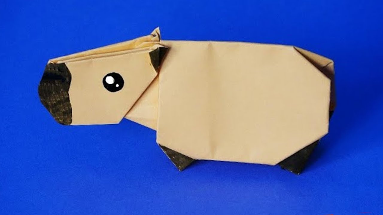 Origami Capibara de papel | Cómo hacer animales de papel paso a paso ...