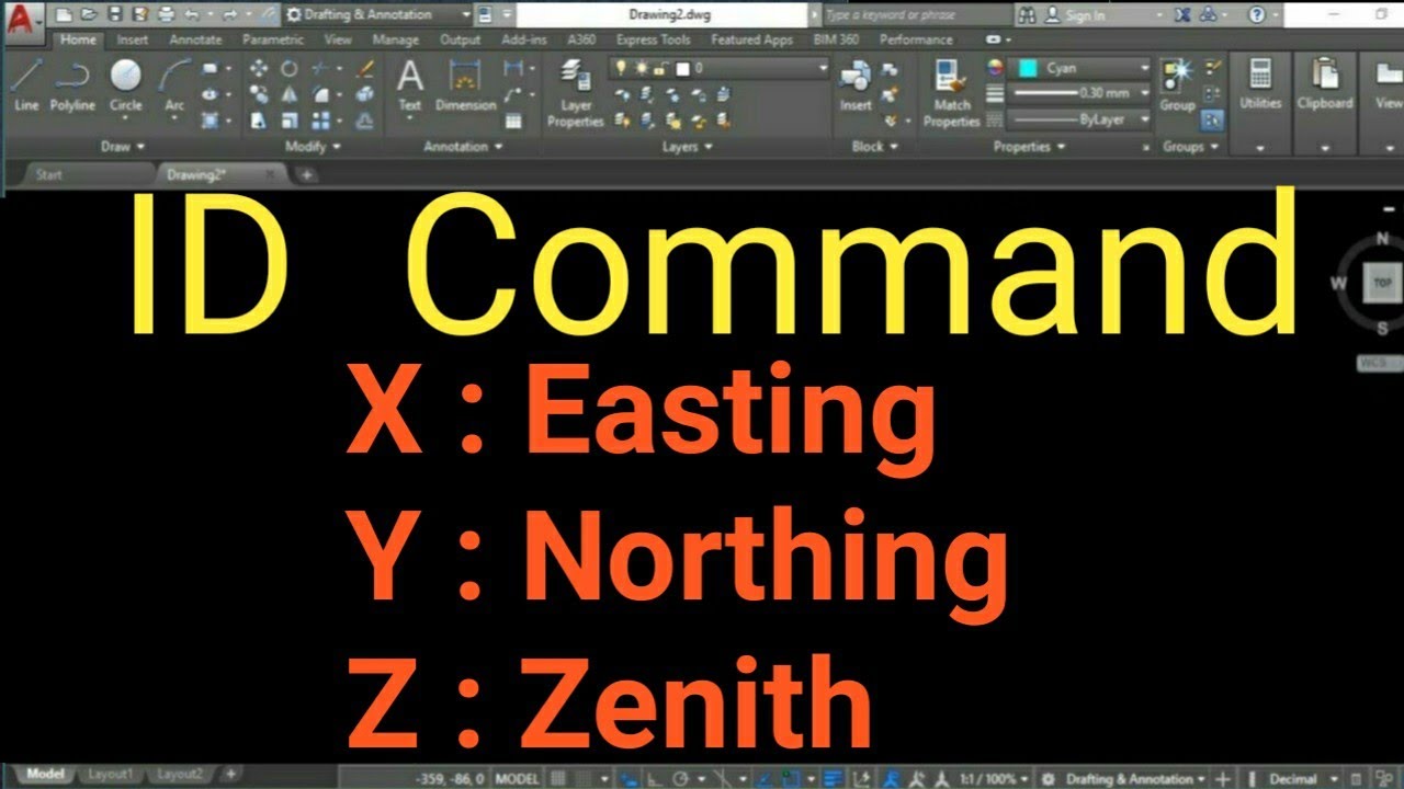 🔥How to find co-ordinate of any point 🔥ID Command in autocad 🔥 autocad ...