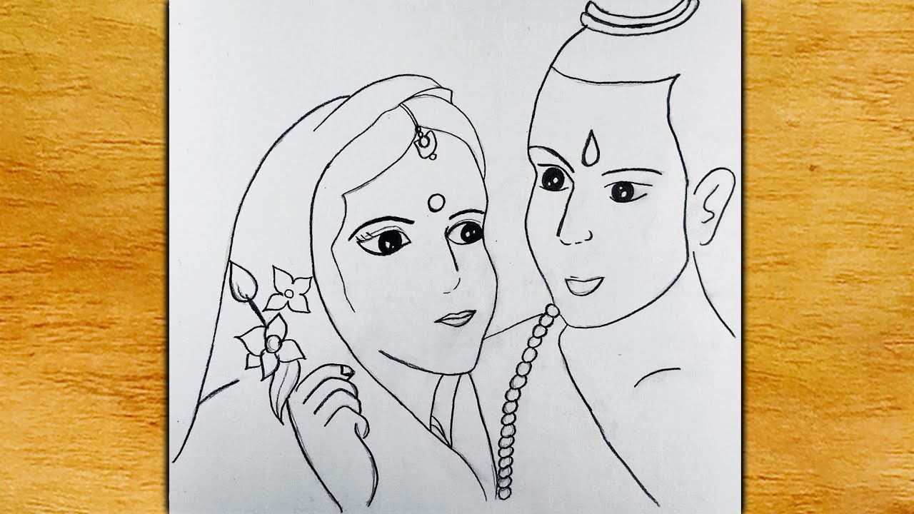 Siya ram drawing | Shri ram and mata sita drawing | Bhabani Drawing ...