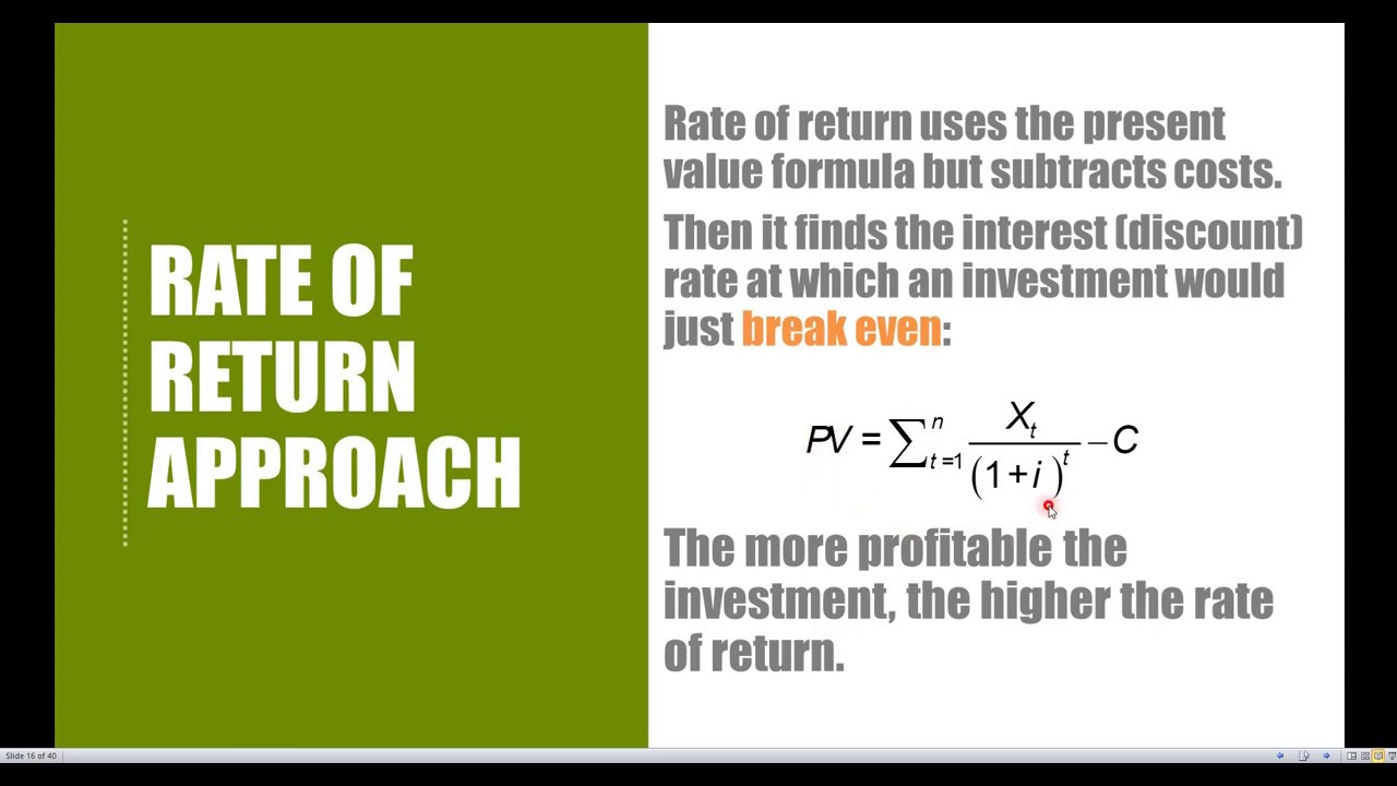 ECO 2023 Microeconomics -- Chapter 12.07: The Rate of Return Approach ...