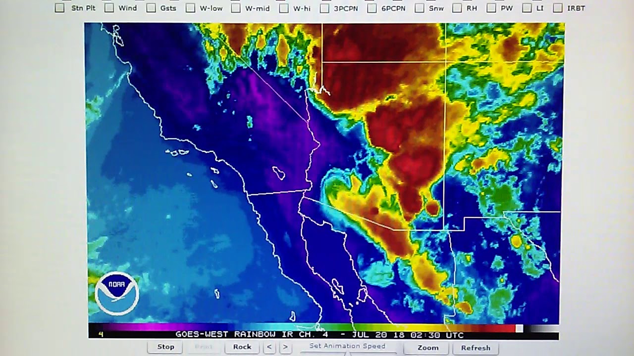 7-19-2018; Thunderstorms Prevented From Moving Into CA; Giant Supercell ...