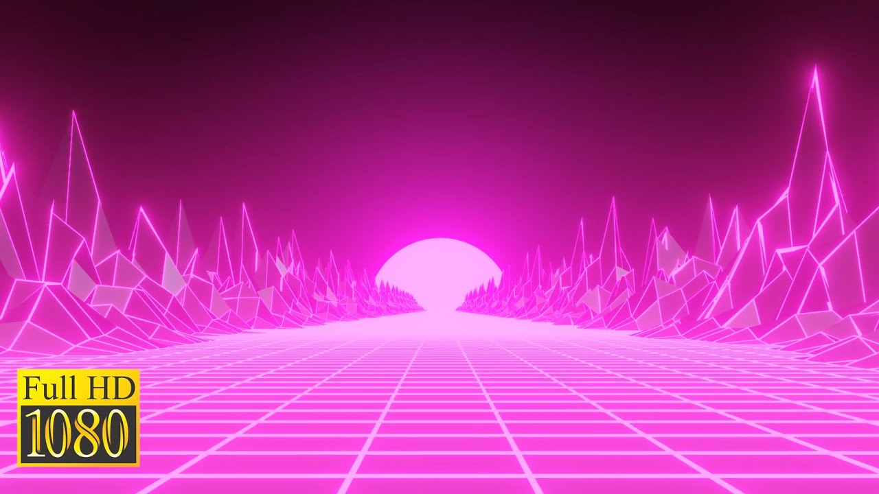 Neon Pink Sun Moving Live Wallpaper for 1 hour - YouTube