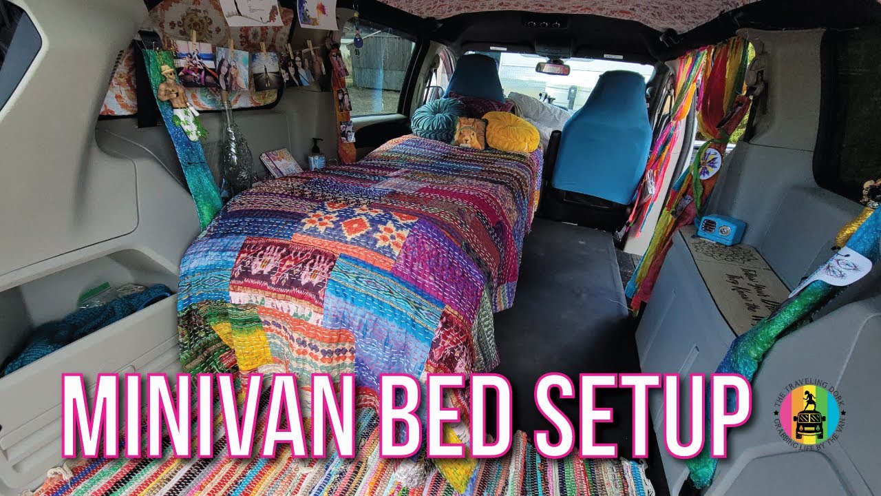 Minivan Camper Van Bed Setup for Vanlife | #vanlife - YouTube