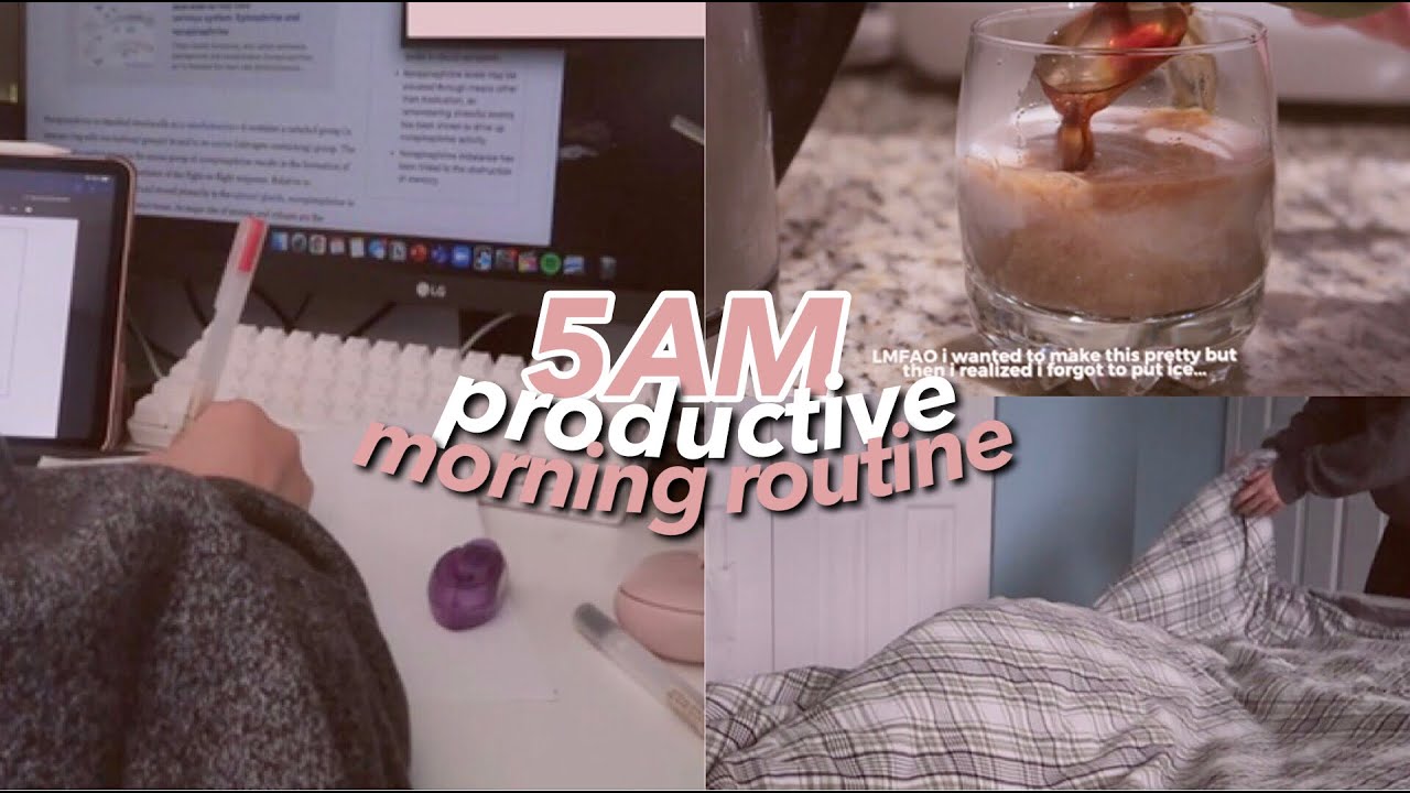 my productive 5am morning routine for online classes🔅 - YouTube