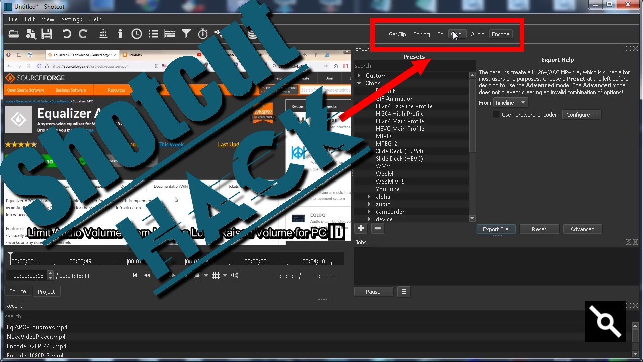 Shotcut Video Editor Hacking Layout Toolbar - YouTube