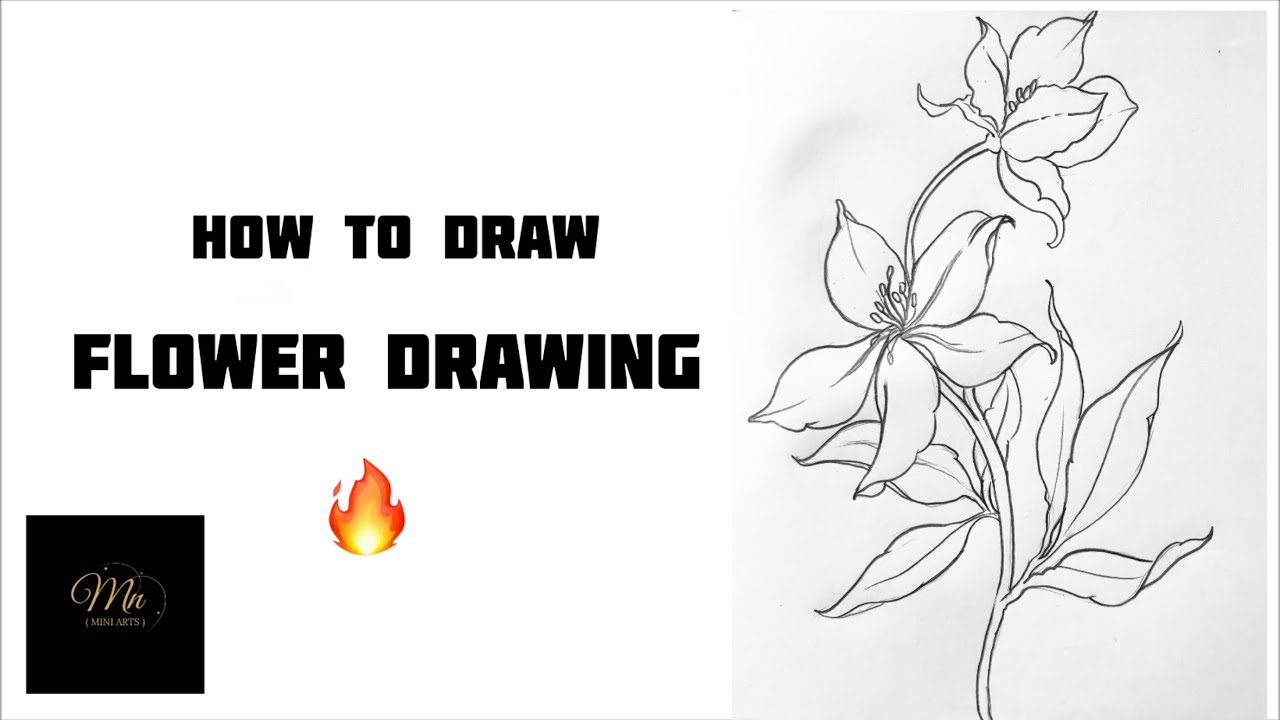 How to draw flowers drawing step by step || Drawing tutorial - YouTube