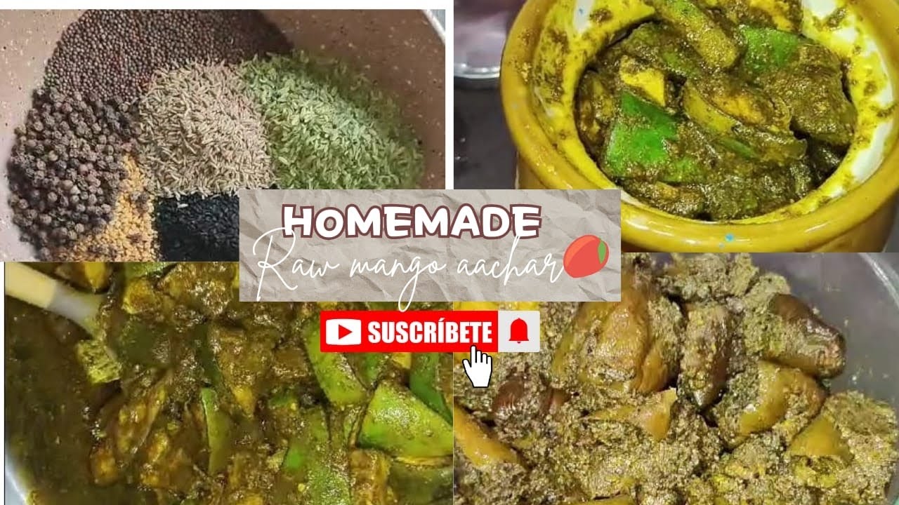 Homemade aachar | raw mango aachar | easy to make | #youtube - YouTube