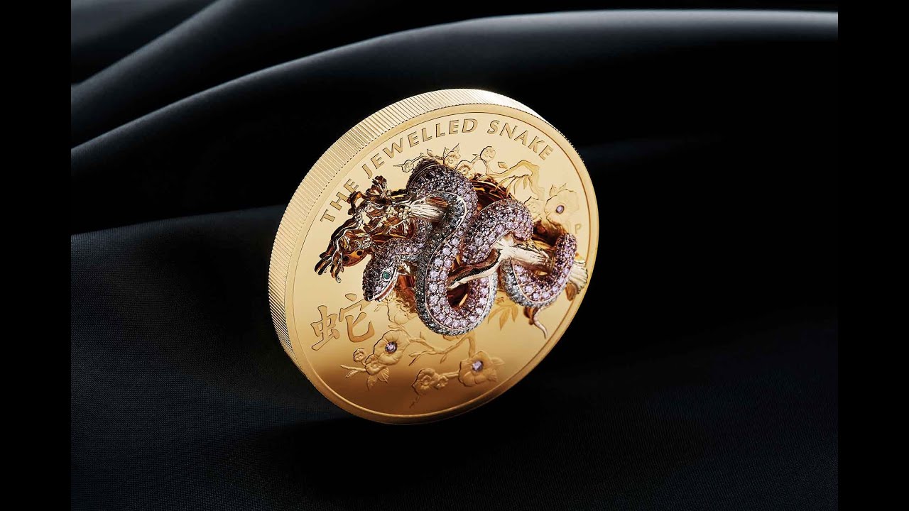 2023 Australia 10 Ounce Jewelled Snake Pave Diamond Gold Proof Coin ...