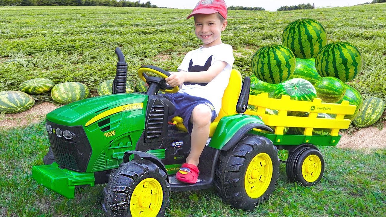 Сars toy Excavator JCB, Tractors John Deere Power Wheels - Construction ...