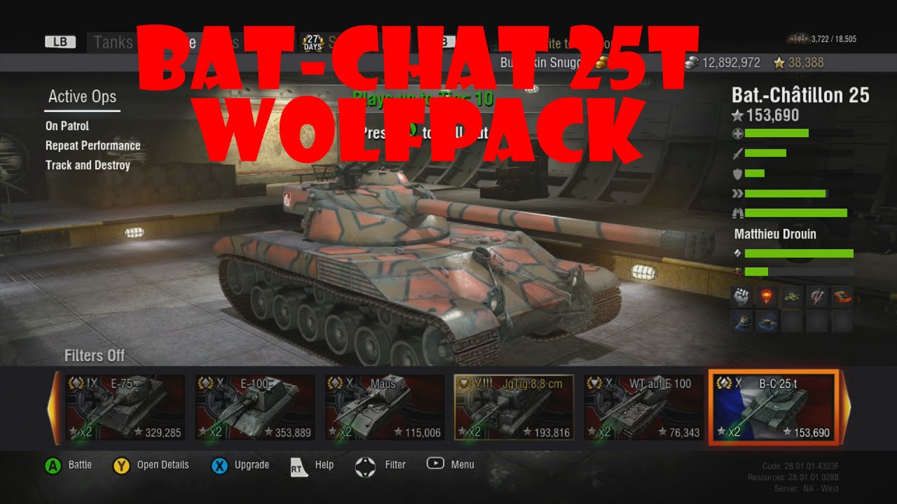 World Of Tanks Xbox 360 Bat-Chat 25t Wolfpack - YouTube