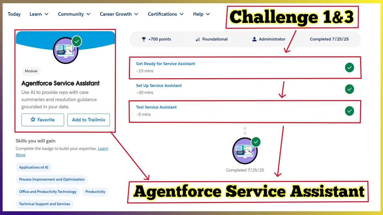 Agentforce Service Assistant | Salesforce Trailhead | Challenge 1 & 3 - YouTube