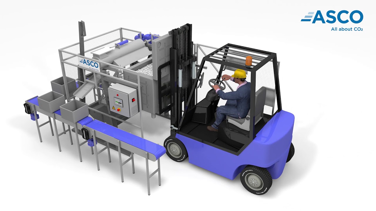 ASCO's new dry ice pellets distribution concept - YouTube